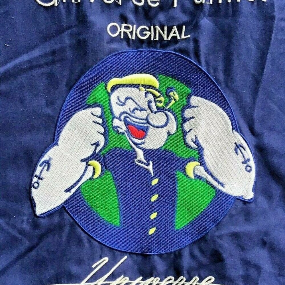 Vintage Universe Funnel Popeye Sailor Man Logo Bomber… - Gem